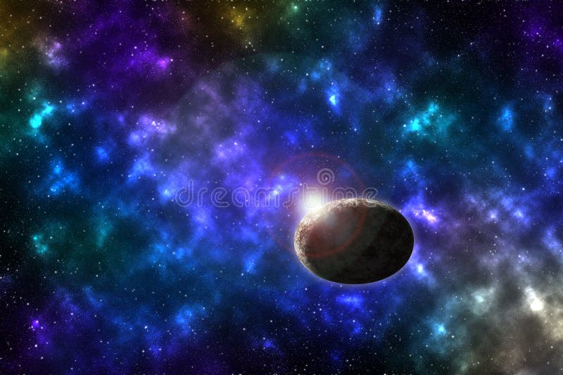 Planet in Outer Space. Imaginary View of Planet Earth in a Star Field ...