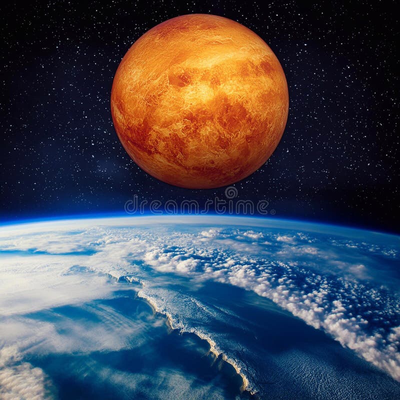 Planet in outer space stock illustration. Illustration of venus - 324443922