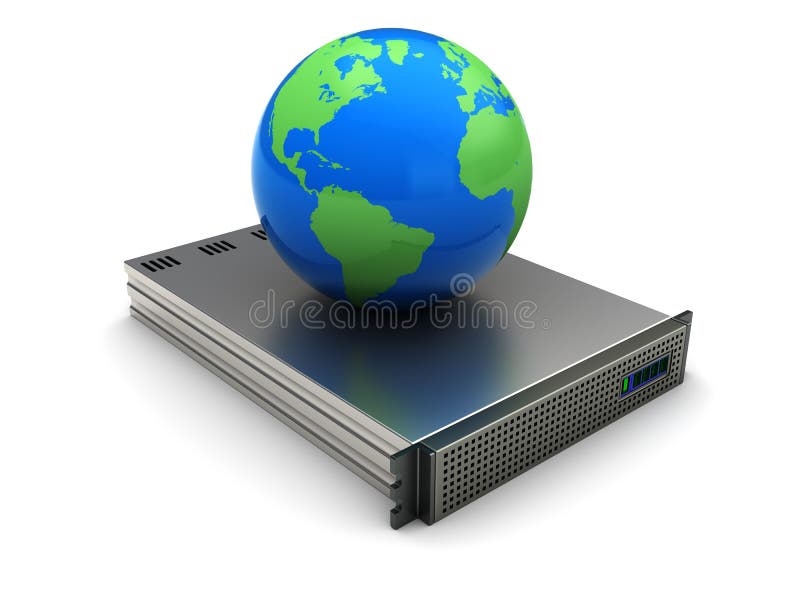 Planet over server stock illustration. Illustration of icon - 27215713