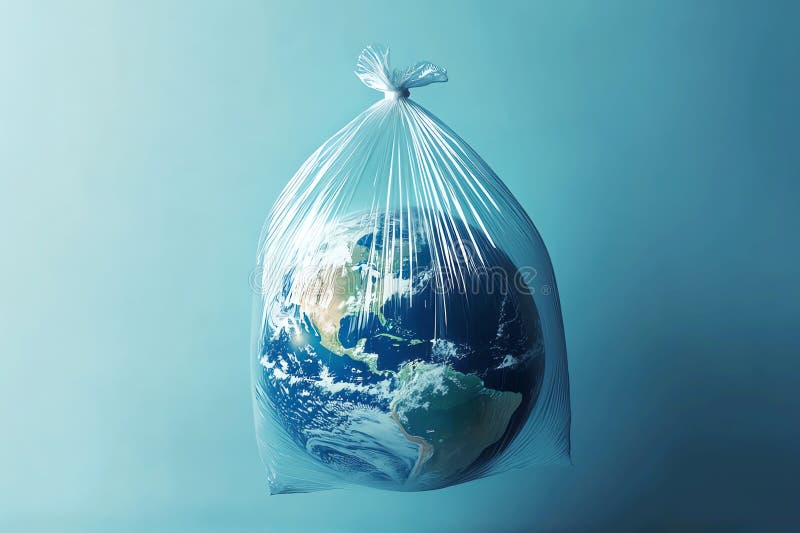 The Planet in a Plastic Bag, AI Generated Stock Illustration ...