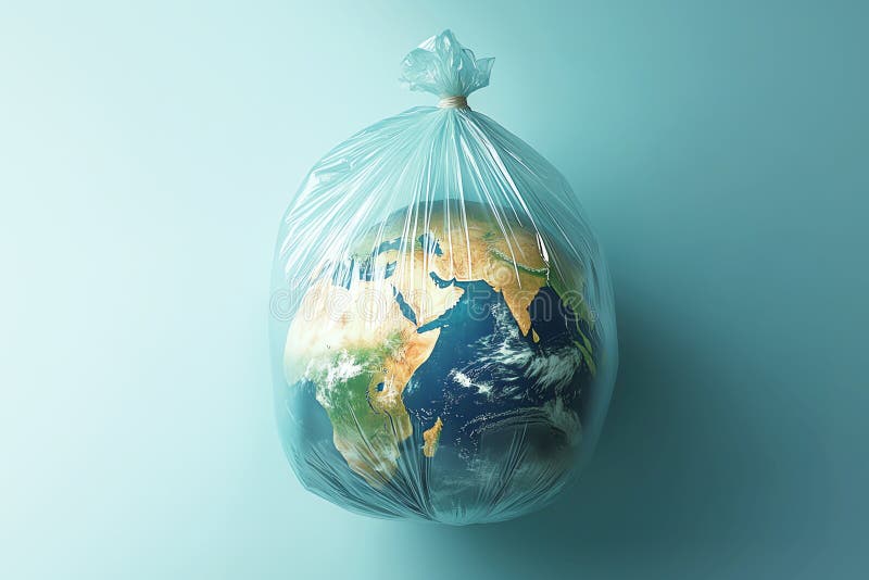 The Planet in a Plastic Bag, AI Generated Stock Illustration ...