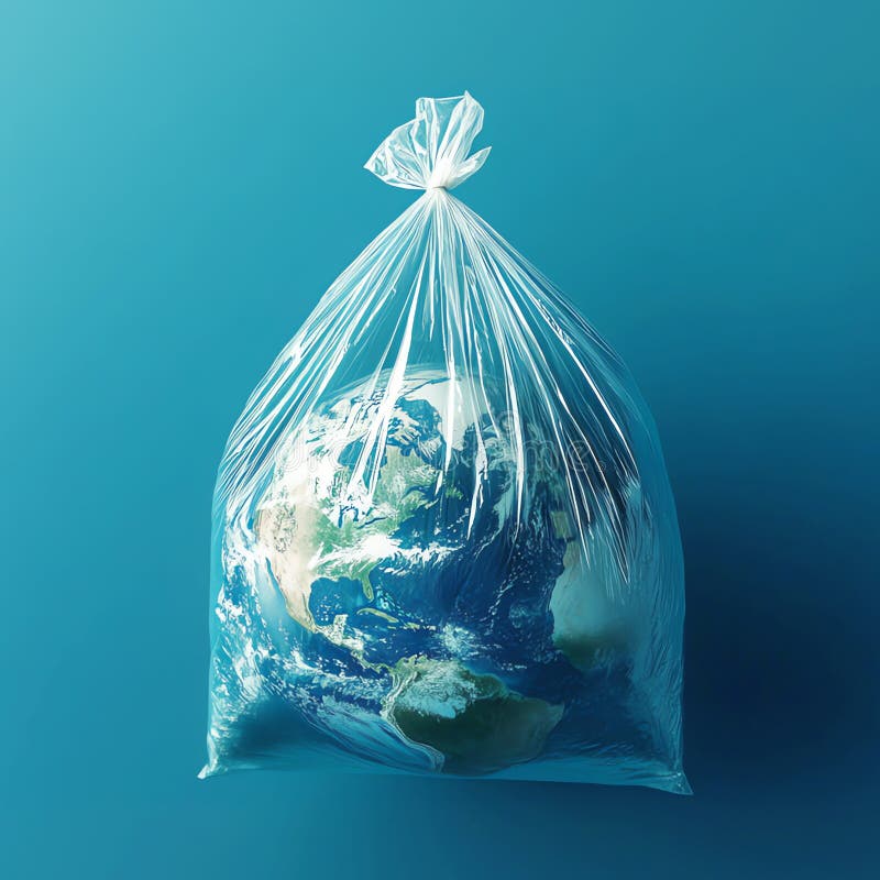 The Planet in a Plastic Bag, AI Generated Stock Illustration ...