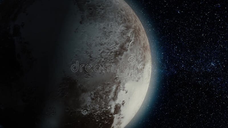 Planet Pluto. Beautiful 3d Animation of the Pluto Planet Rotates with ...