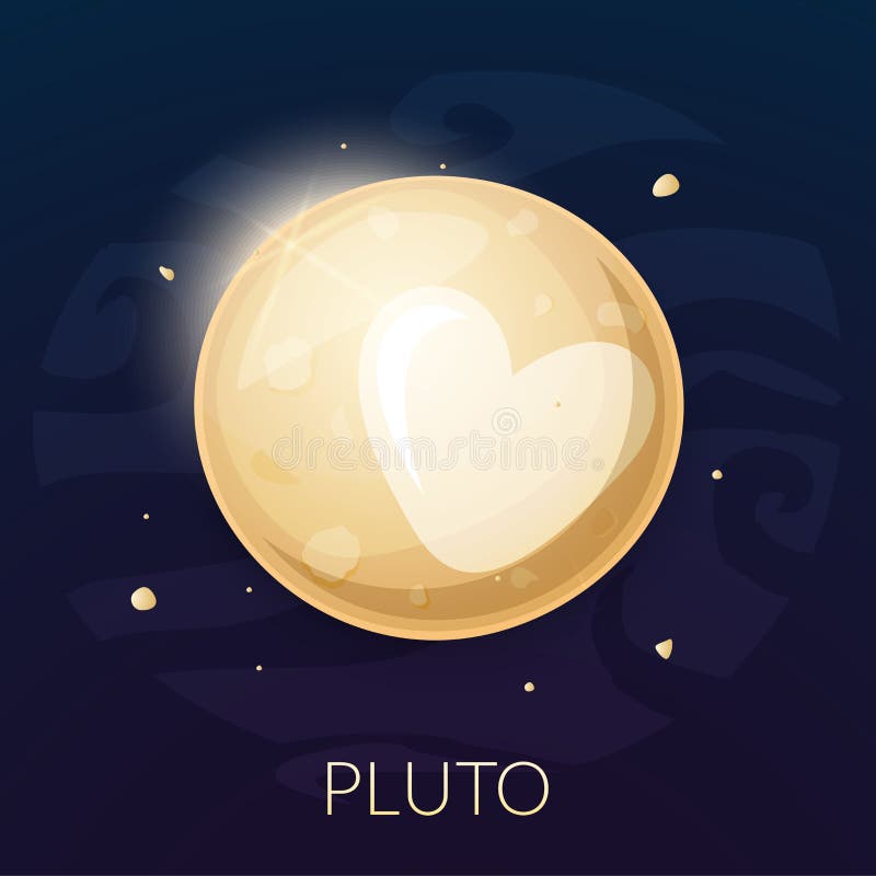 Pluto Vector Illustration, with Star and Blue Background Stock Vector - Illustration of ...