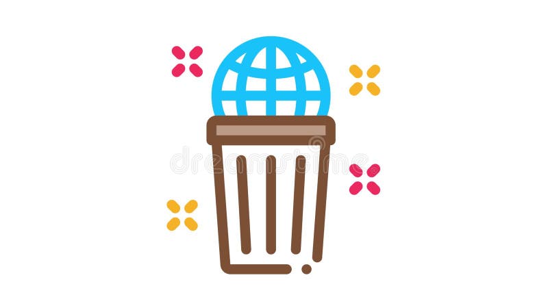 Planet Pollution Icon Animation Stock Footage - Video of solar, planet ...