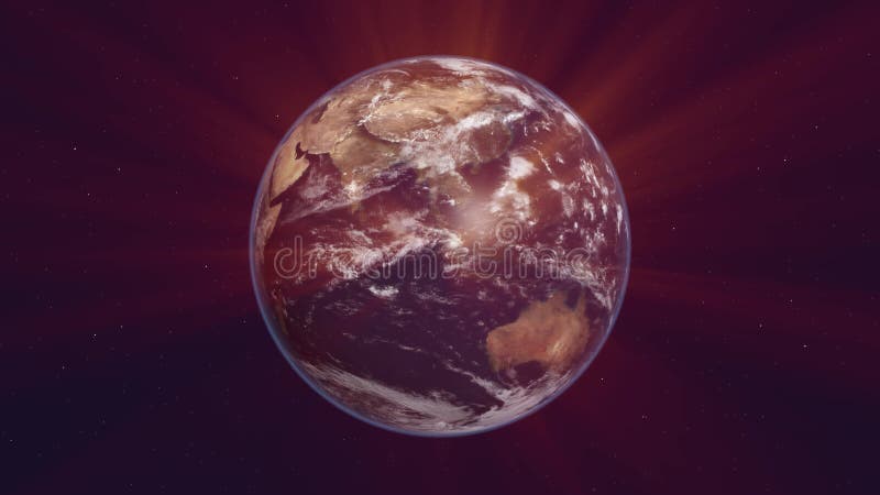 Big Red Planet with Light Effect in Galaxy Stock Footage - Video of ...