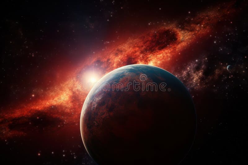 Planet Red Sky Space. Generate Ai Stock Illustration - Illustration of ...