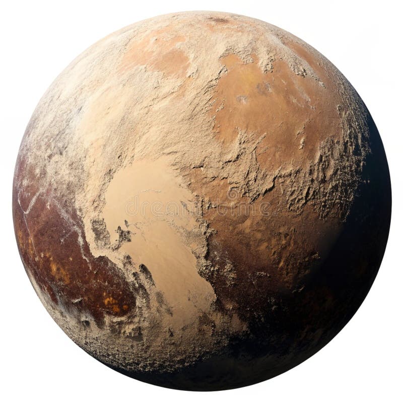 Planet Rendering with Rocky Surface Isolated on White Background Stock ...