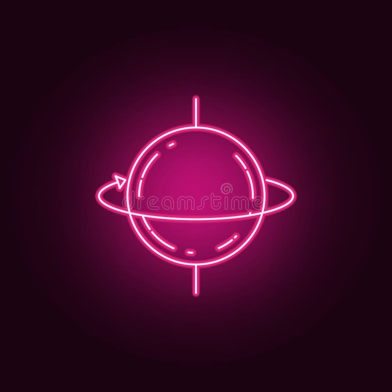 Planet Revolution Meter Neon Icon. Elements of Measure Set Stock ...