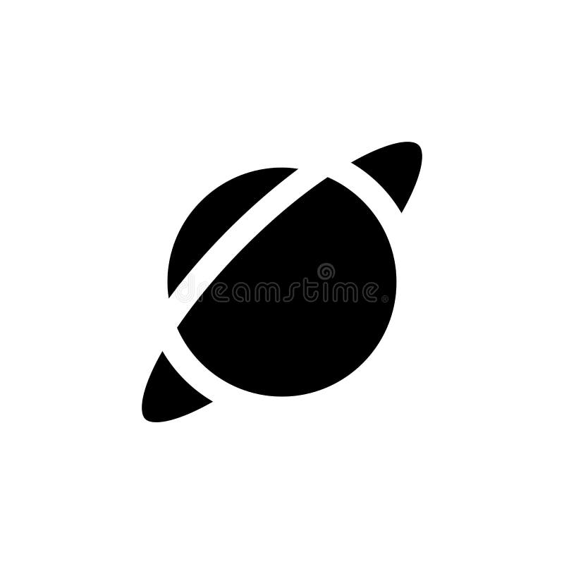 Planet with Ring Black Glyph Ui Icon Stock Vector - Illustration of ...