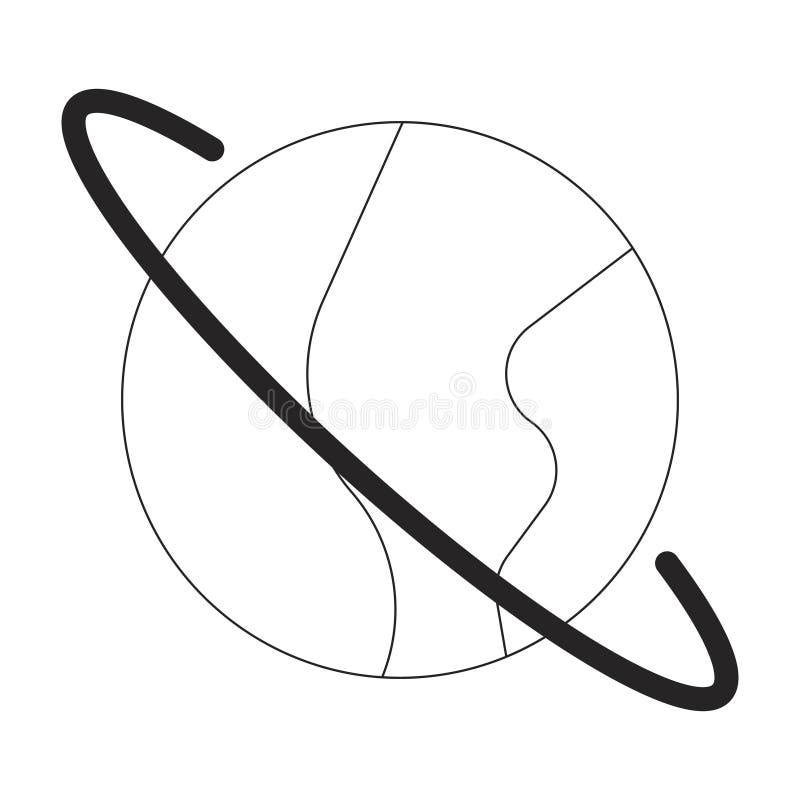Planet with Ring Flat Monochrome Isolated Vector Object Stock Vector ...