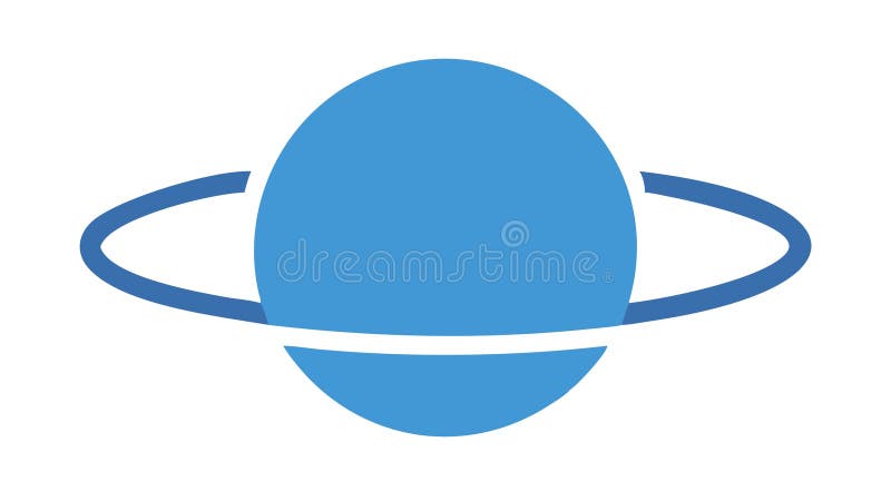 Planet with Ring Icon Vector, Space Galaxy Symbol in Blue Flat Design ...