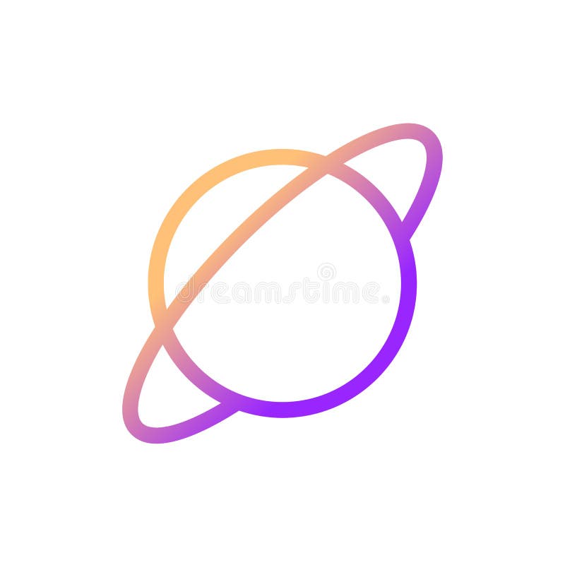 Planet with Ring Pixel Perfect Gradient Linear Ui Icon Stock Vector - Illustration of study ...