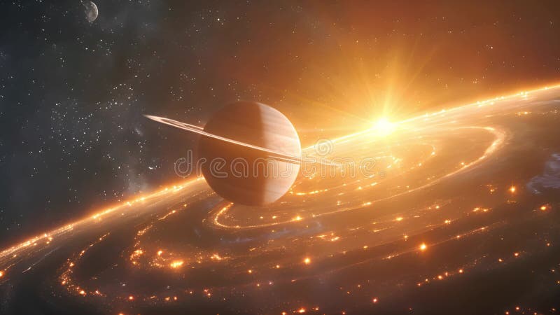 Planet with a Ring System stock video. Video of planet - 318069683