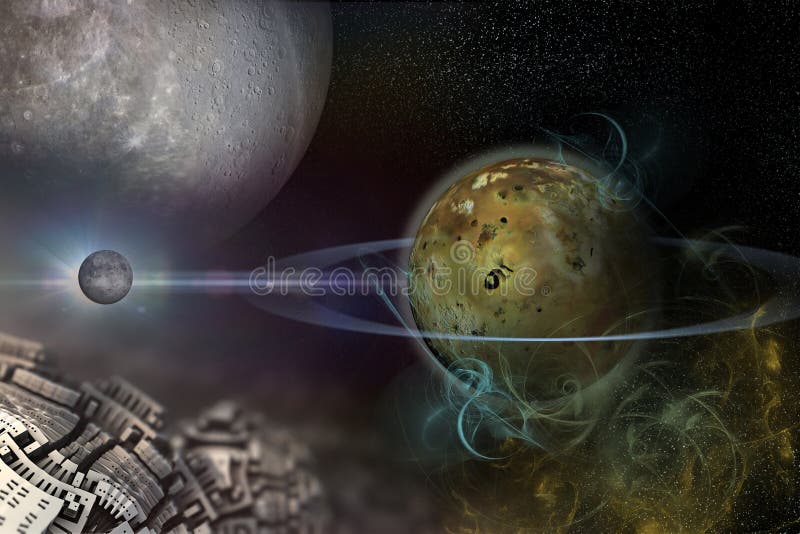 Planet with rings stock illustration. Illustration of alien - 71608814