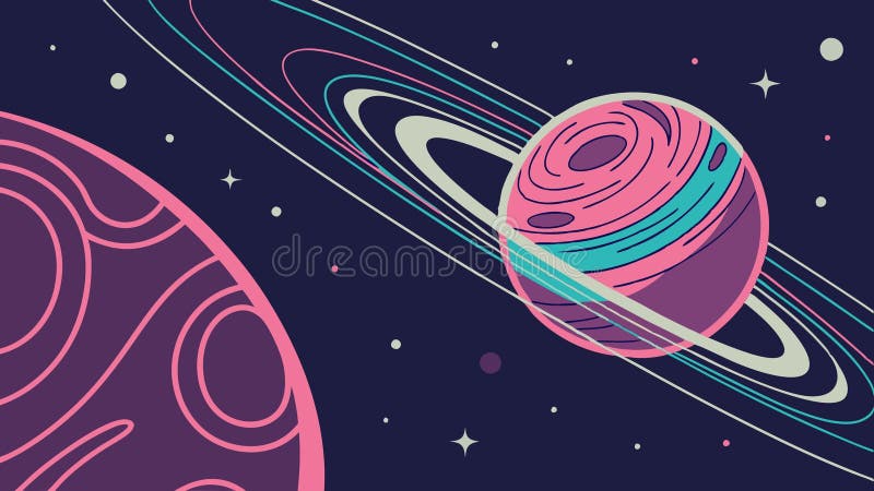 Planet with Rings Illustration, Depicting Space Object and Cosmic Body ...