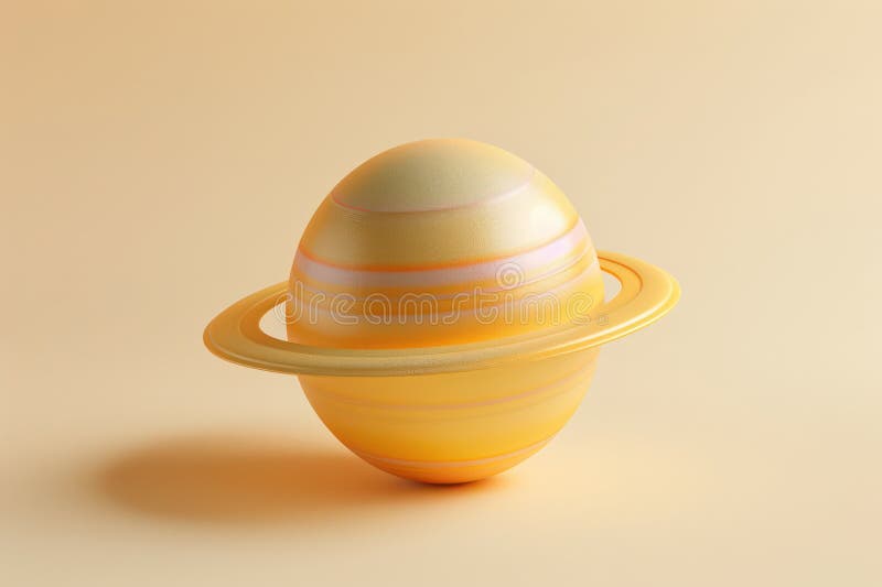 Planet with Rings, Model of Saturn or Other Space Object. Generative AI ...