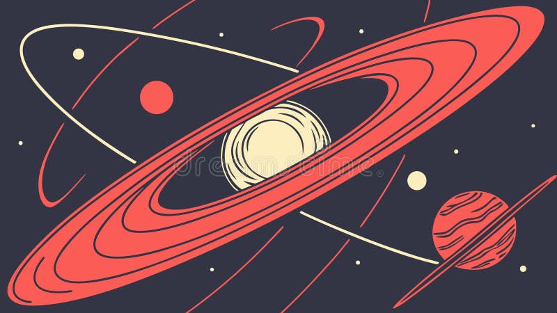Planet with Rings and Moons, Cosmic and Space Vector Design Generative ...
