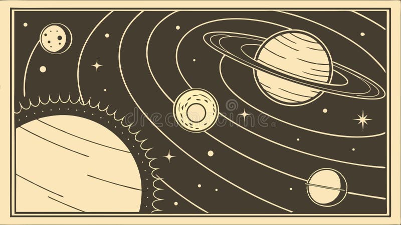 Planet with Rings and Moons, Space and Astronomical Objects Vector ...