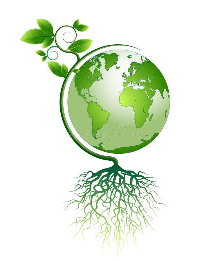 Planet with roots stock vector. Illustration of origins - 25244251