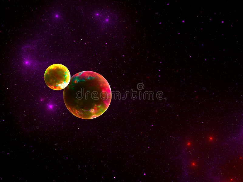 Planet and Satellite - Abstract Space Theme Background Stock Image ...