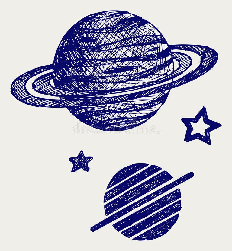 Saturn Cartoon Line Drawing Stock Illustrations – 608 Saturn Cartoon ...