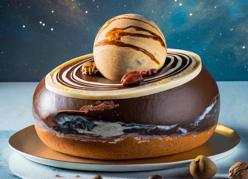 The Planet Saturn in the Form of a Rich and Delicious Chocolate Cake ...