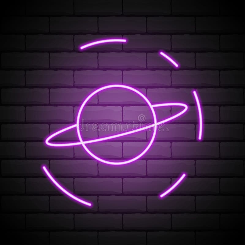 Planet Saturn Icon. Elements of Web in Neon Style Icons Stock Vector ...