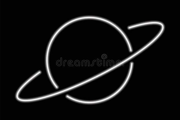 Planet Saturn Icon Neon Vector Stock Illustration - Illustration of ...