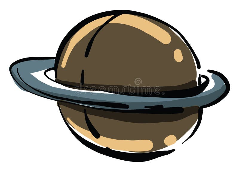 A Sad Planet Saturn Vector or Color Illustration Stock Vector ...