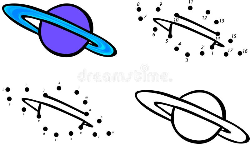 Planet Saturn and Its Rings. Vector Illustration. Coloring and D Stock ...