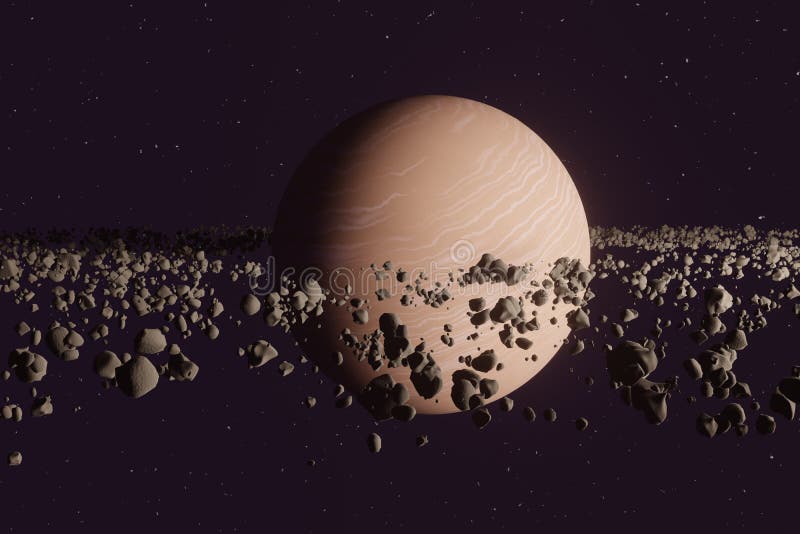 Planet Saturn or Jupiter Close-up with Ring Stock Illustration ...