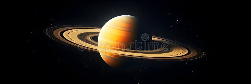 Planet Saturn with Rings on Black Cosmos Space Background with Stars ...