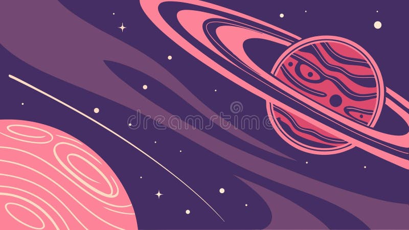 Planet Saturn with Rings, Space and Astronomy Illustration Vector ...