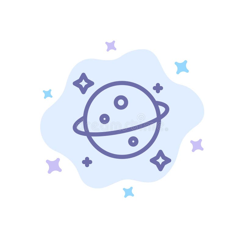 Planet, Saturn, Space Blue Icon on Abstract Cloud Background Stock ...