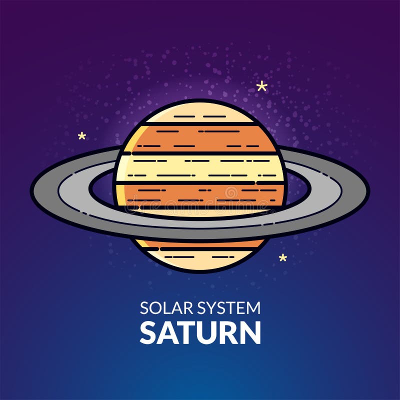 Planet Saturn Vector Illustration Stock Vector - Illustration of cosmos ...