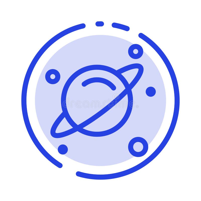 Planet, Science, Space Blue Dotted Line Line Icon Stock Vector ...