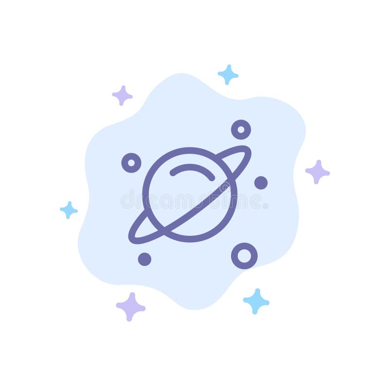 Planet, Science, Space Blue Icon on Abstract Cloud Background Stock ...
