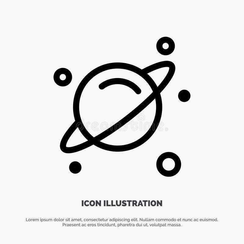 Planet, Science, Space Line Icon Vector Stock Vector - Illustration of ...