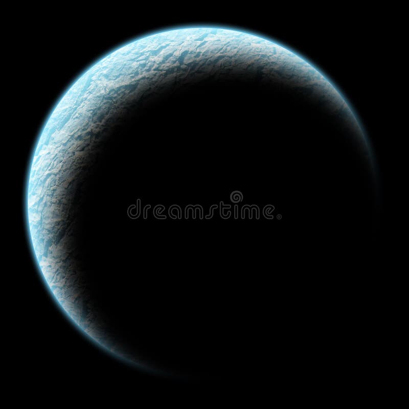 Planet in shadow stock illustration. Illustration of rock - 2287871