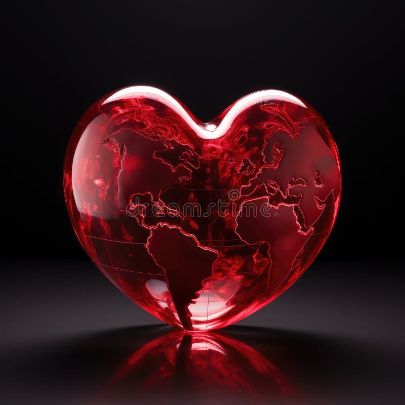 A Planet in the Shape of a Heart. the World As a Heart Stock ...