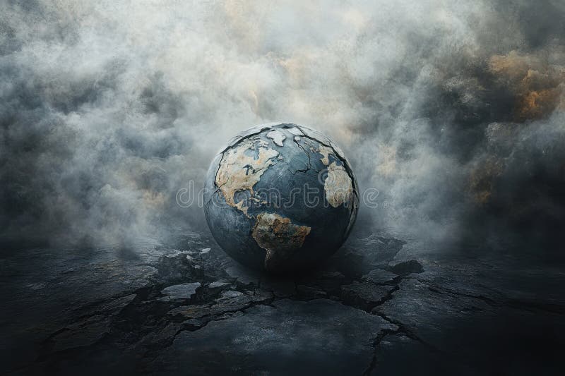 A Planet is Shown in a Desolate, Polluted Environment Stock ...