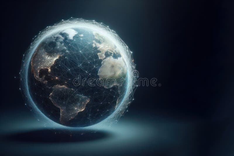 A Planet Shrouded in a Net. Space for Text. Stock Illustration ...
