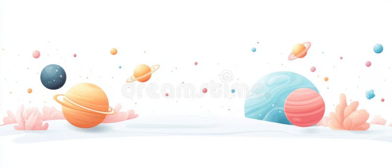 Planet Solar System, Bright 2D Depiction of Planets Including Venus and ...