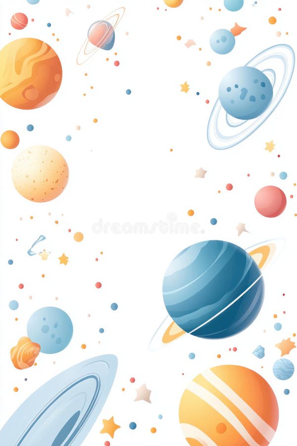 Planet Solar System, Bright 2D Depiction of Planets Including Venus and ...
