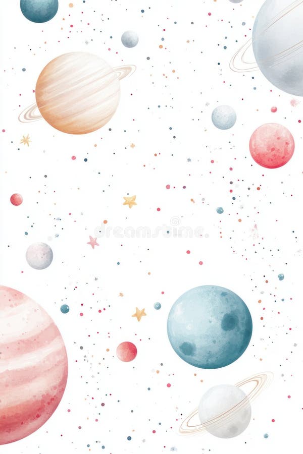 Planet Solar System, Bright 2D Depiction of Planets Including Venus and ...