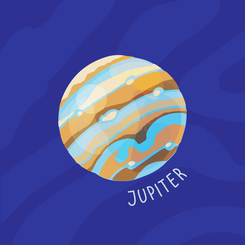 Planet of Solar System Cartoon, Jupiter. Vector Illustration Stock ...