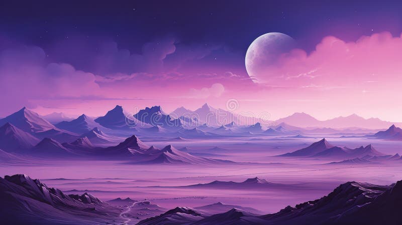 A Planet in the Space with Clouds and a Pink and Purple Planet ...