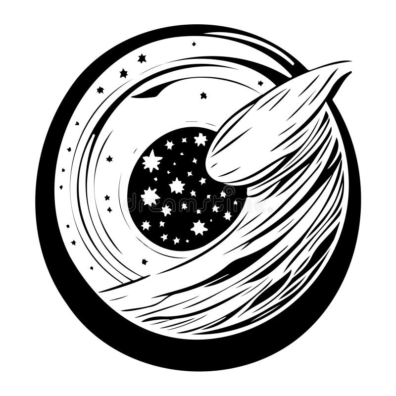 Planet Space Icon Hand Draw Black Colour Space Logo Symbol Perfect ...