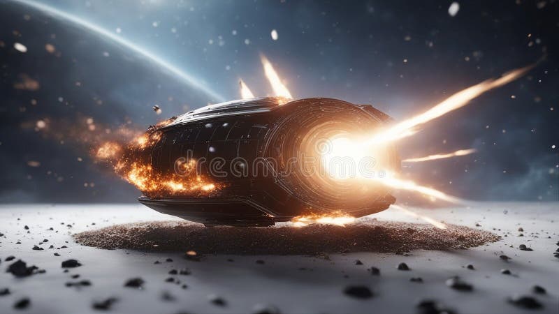 Planet in Space Near Black Hole, with Exploding Star, Digital Render of ...